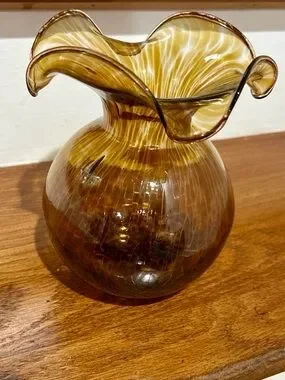 Vietri | Accents | Vietri Hibiscus Glass Amber Tortoiseshell Small ...